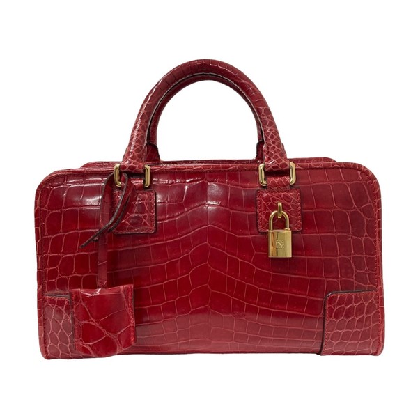 Loewe | Bags | Loewe Amazona 28 Crocodile Handbag Red | Poshmark